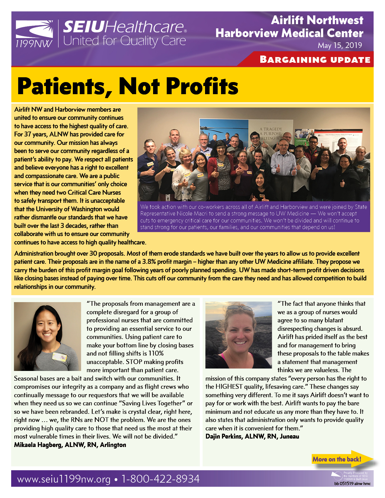 Patients, Not Profits - SEIU Healthcare 1199NW