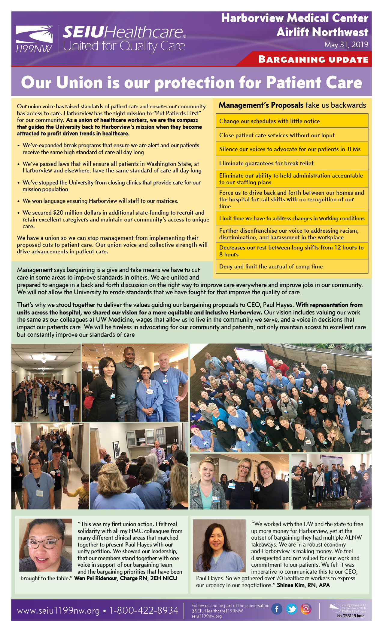 Our Union is our protection for Patient Care - SEIU Healthcare 1199NW