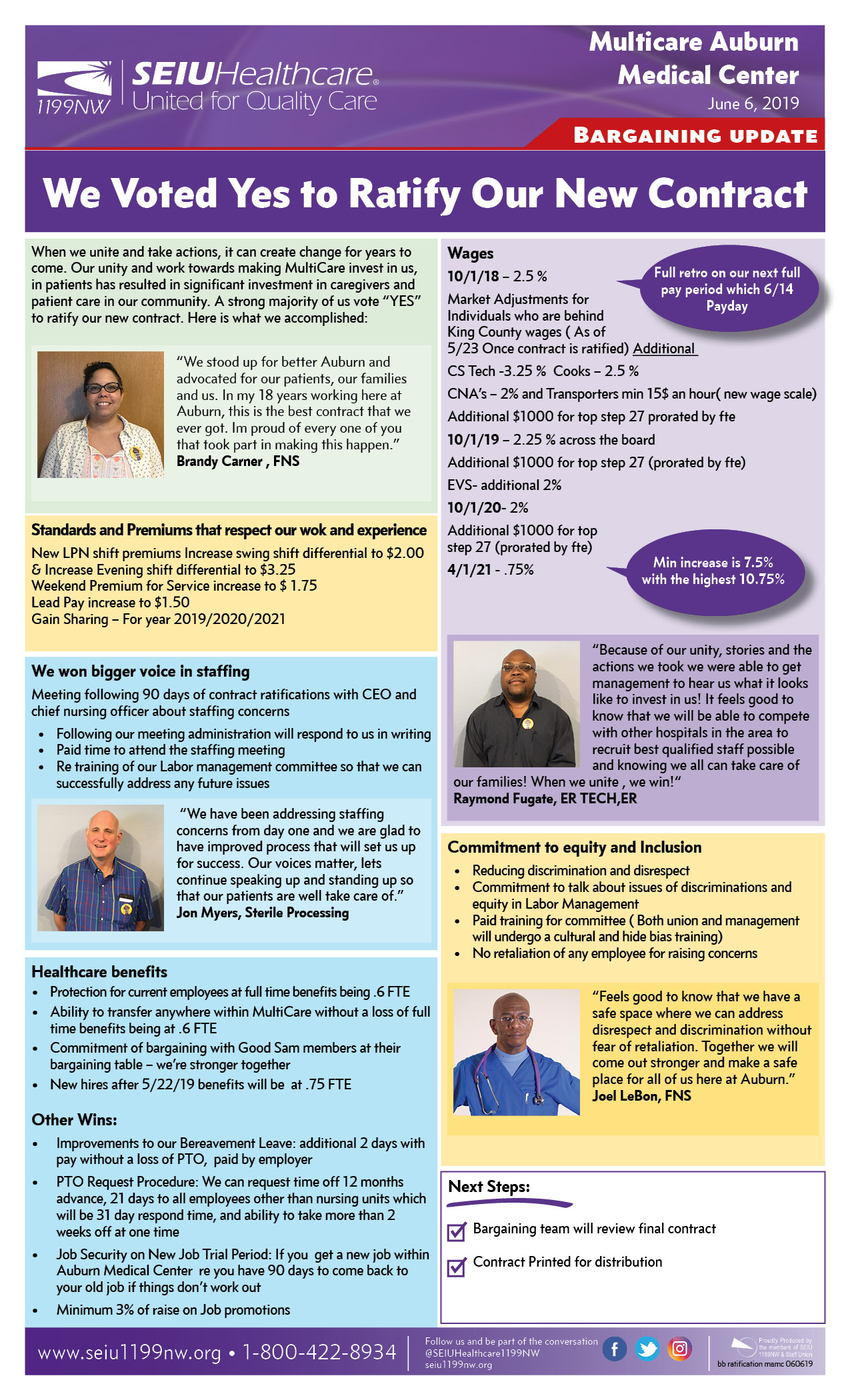 We Voted Yes to Ratify Our New Contract - SEIU Healthcare 1199NW