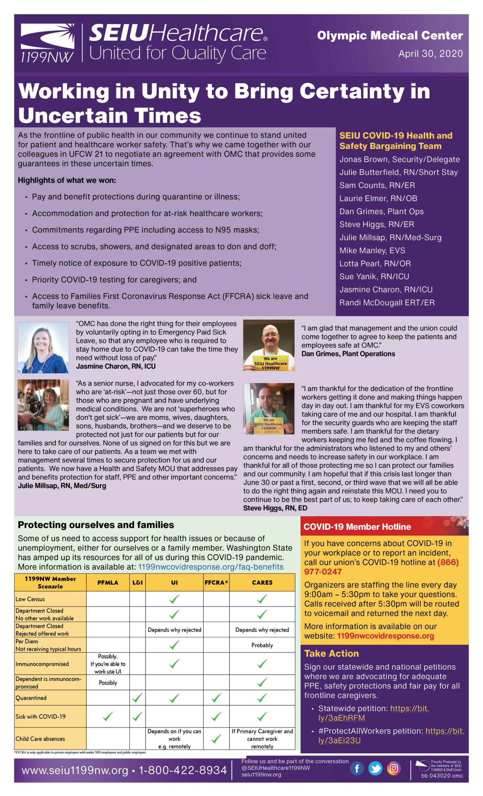 Working in Unity to Bring Certainty in Uncertain Times - SEIU ...