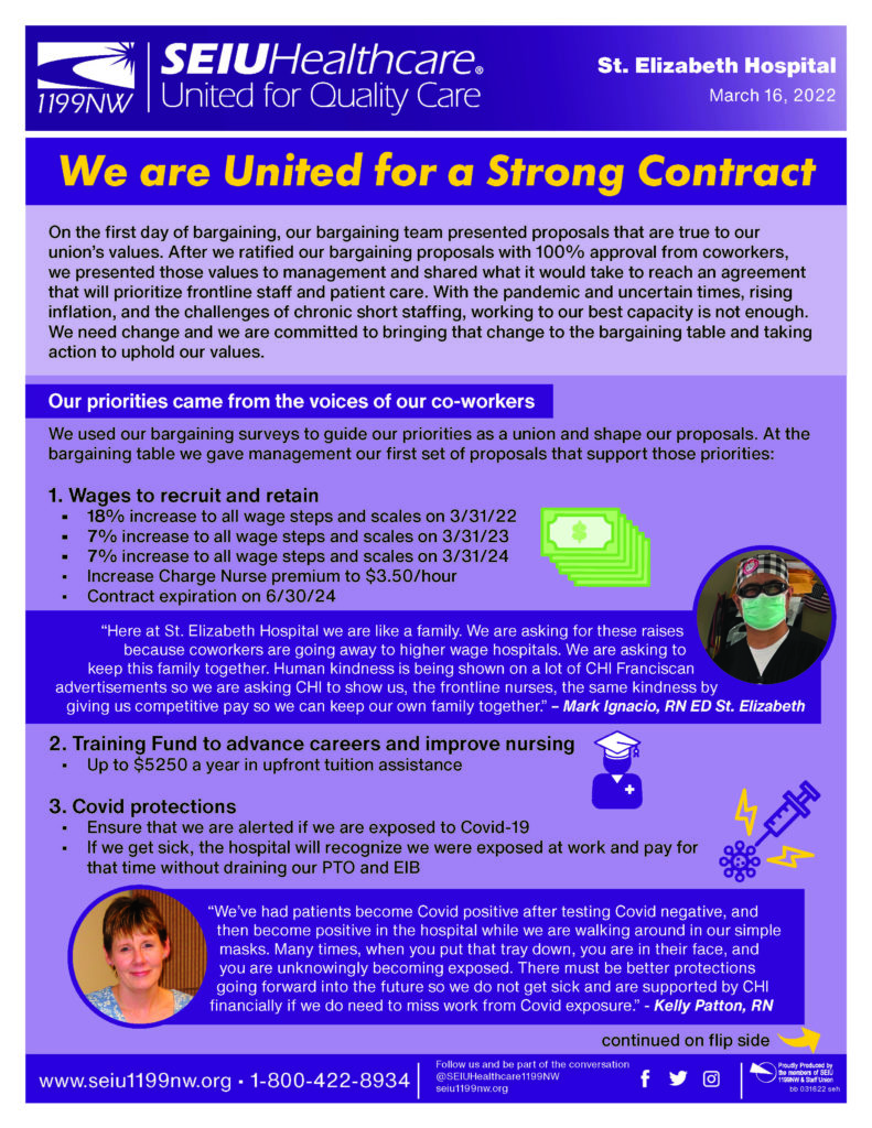 We are United for a Strong Contract - SEIU Healthcare 1199NW