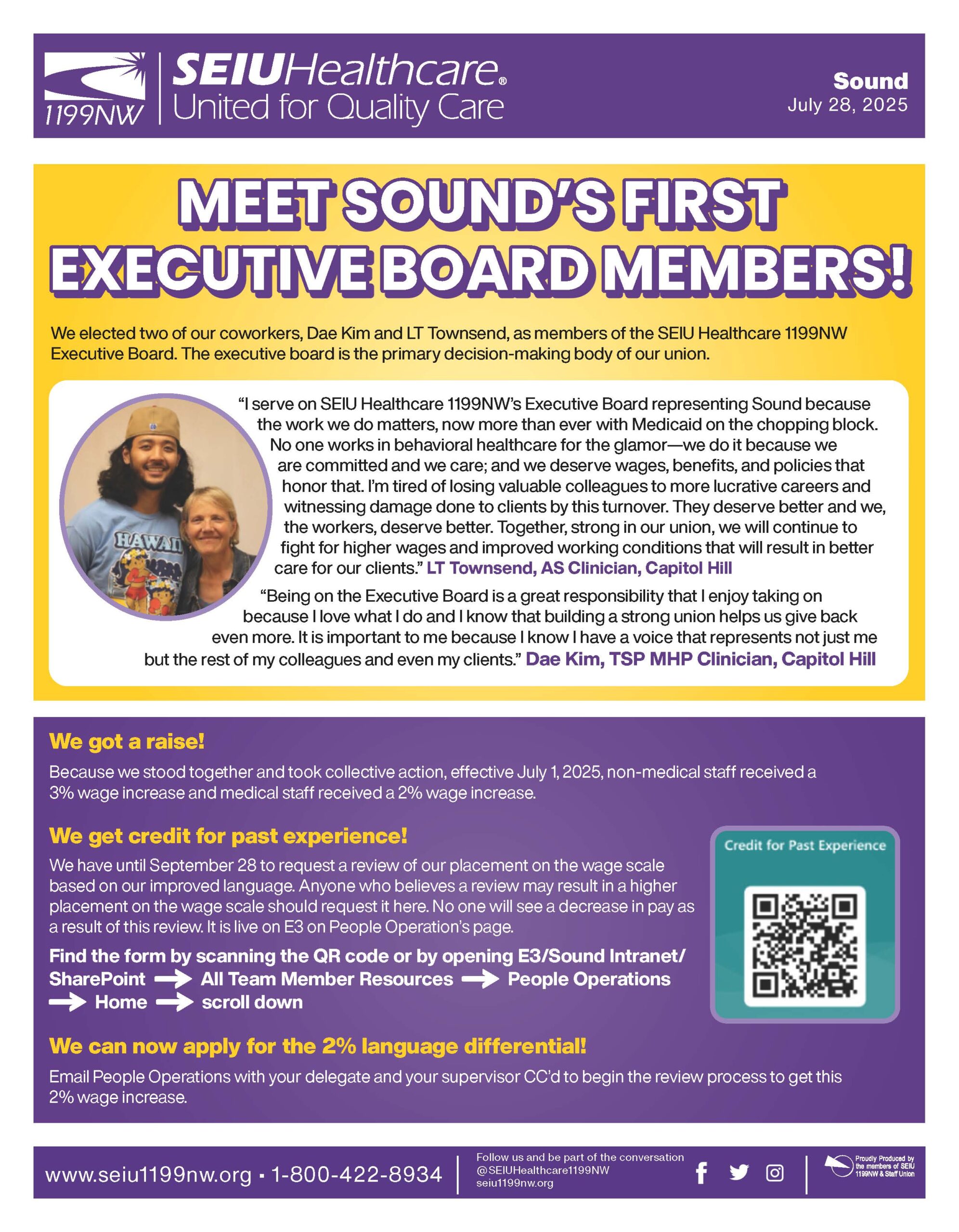 Meet Sound's First Executive Board Members! - SEIU Healthcare 1199NW